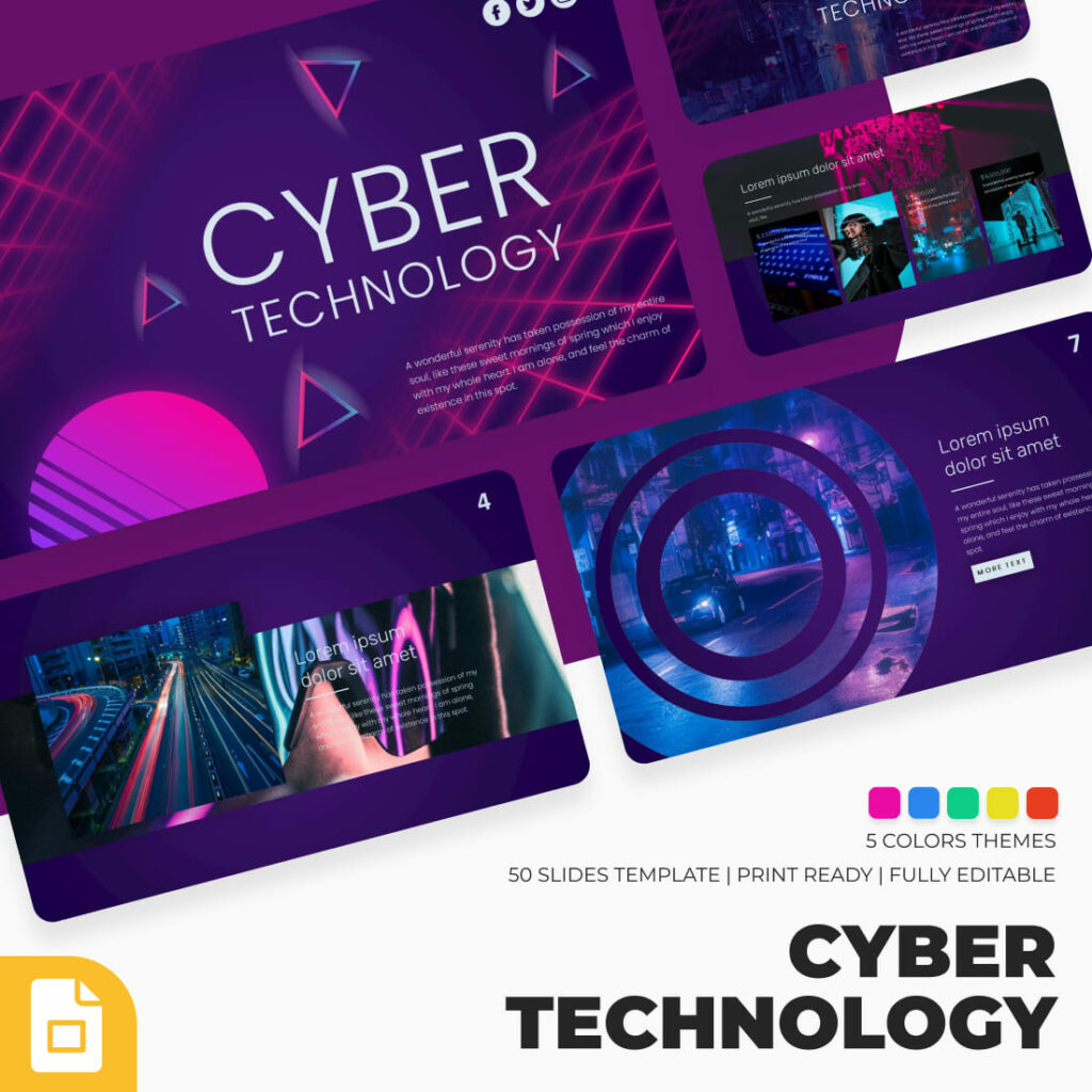 Cyber Technology Google Slides Theme – MasterBundles