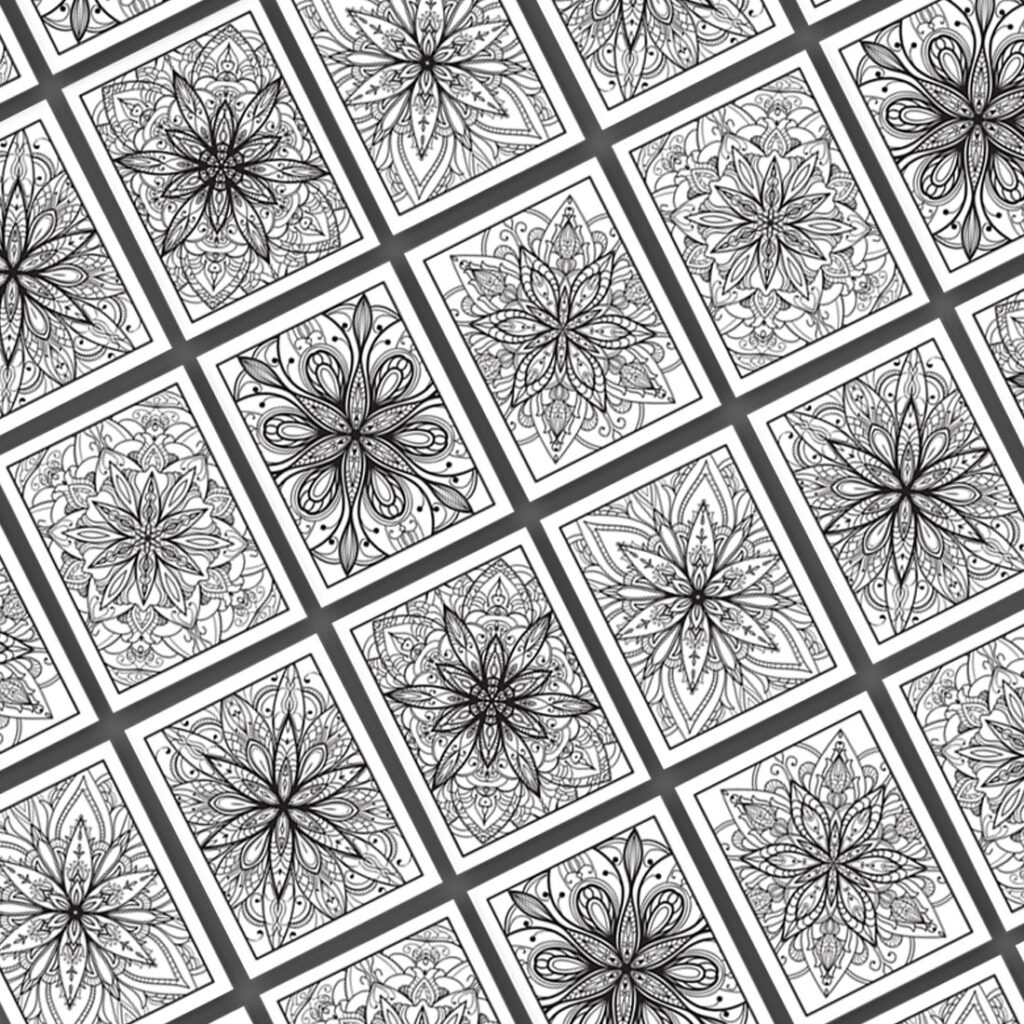 50 Flowers Coloring Pages Bundle- KDP - MasterBundles