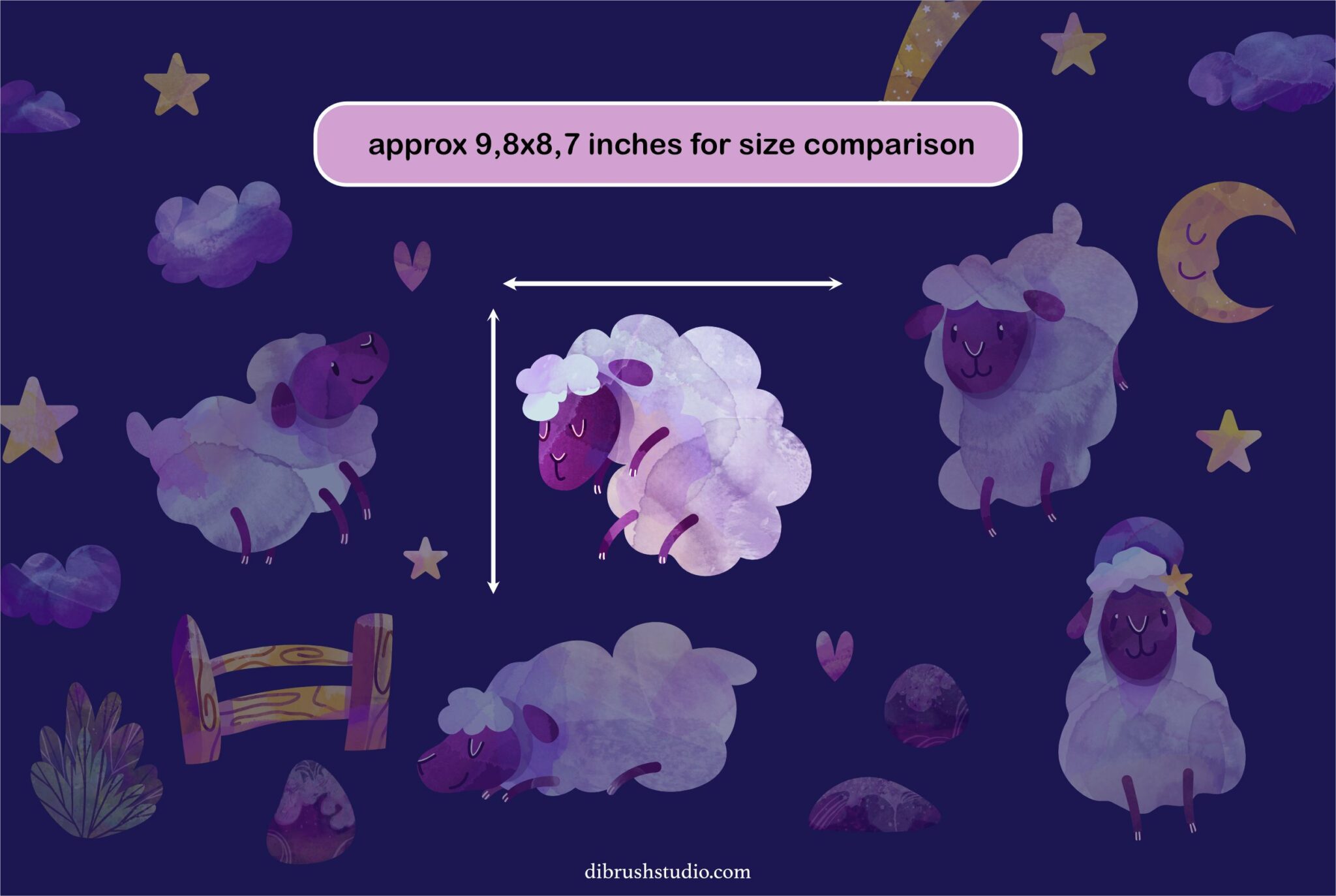 Clipart - Watercolor Counting Sheep – MasterBundles