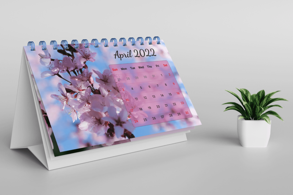 Free Printable April Calendar 2022 with Cherry Blossom – MasterBundles