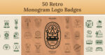 50 Retro Monogram Logo Badges – MasterBundles