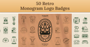 50 Retro Monogram Logo Badges – MasterBundles