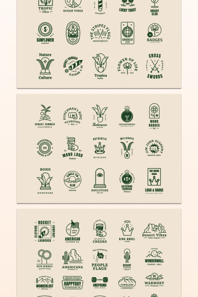 50 Retro Monogram Logo Badges – MasterBundles