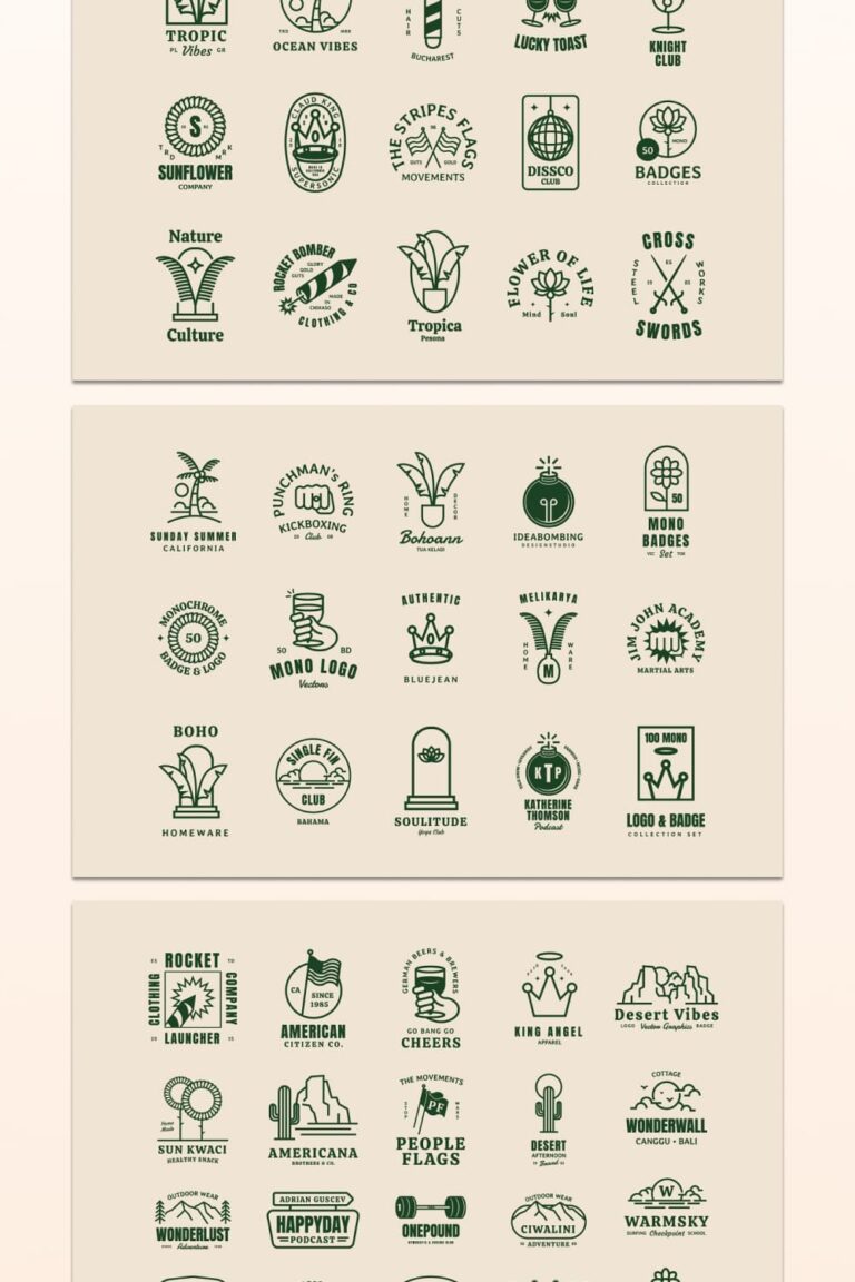 50 Retro Monogram Logo Badges – MasterBundles