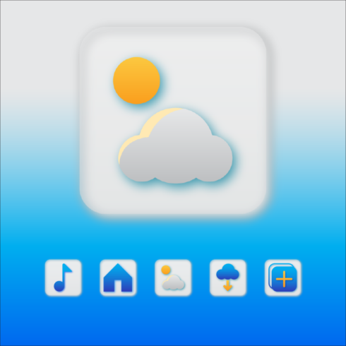 Glassy Essential UI Icons - MasterBundles