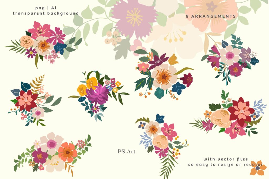 Summer Flowers* Digital Floral Clipart - MasterBundles