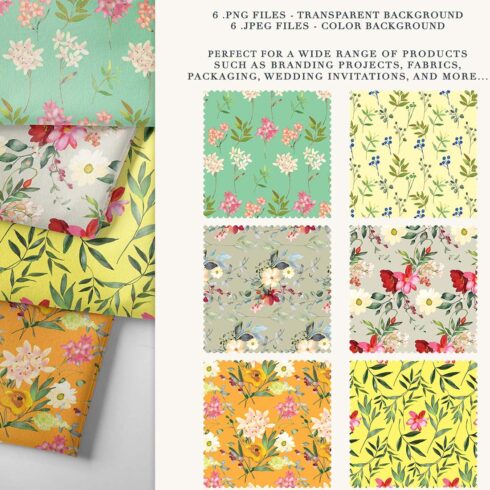 Watercolor Floral Seamless Pattern Collection - MasterBundles