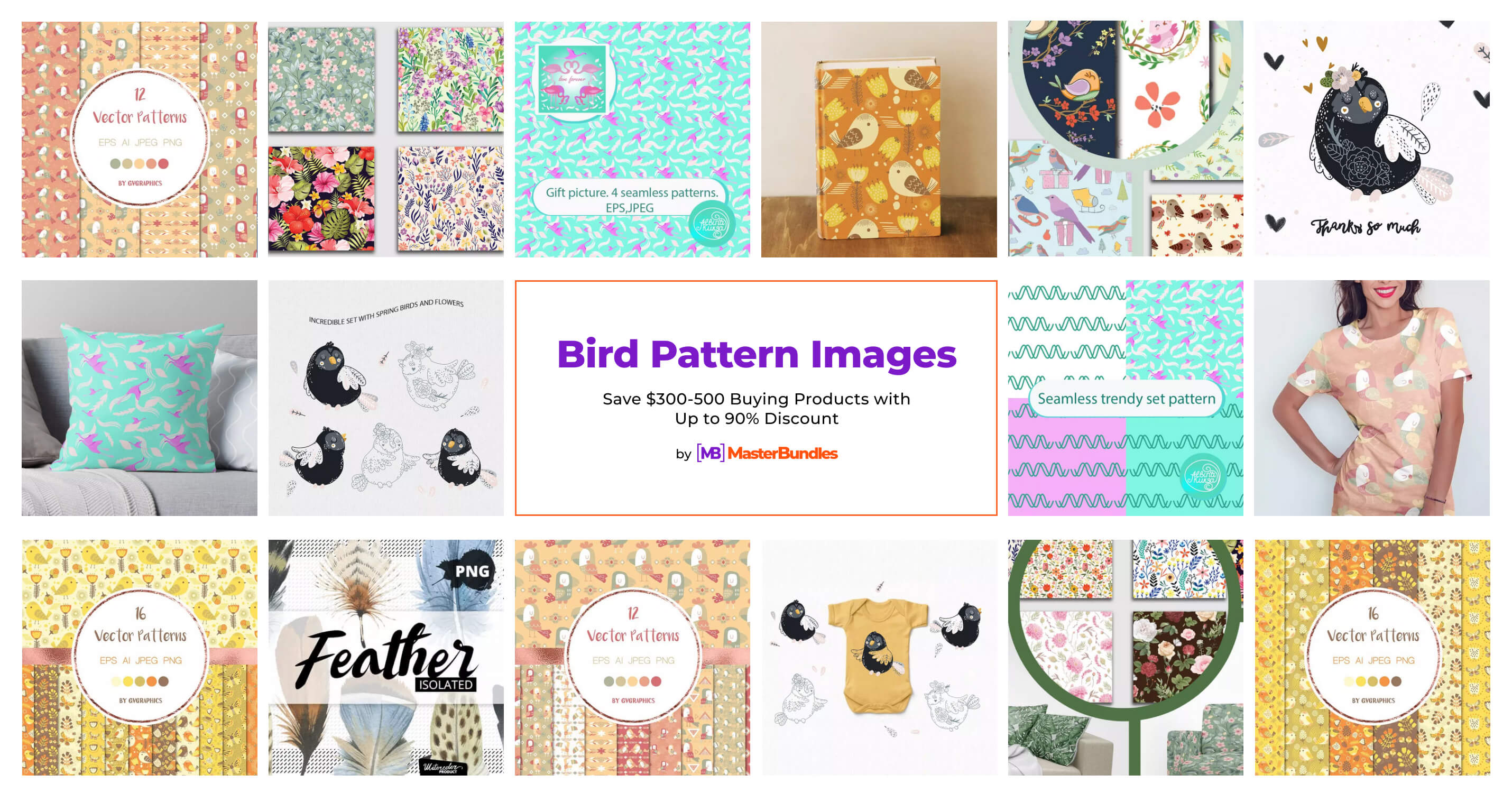 136+ Bird Pattern Design Bundles 2024 - MasterBundles
