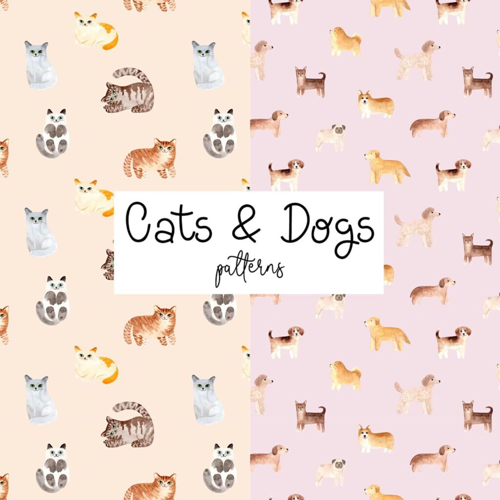Cats and Dogs Patterns – MasterBundles