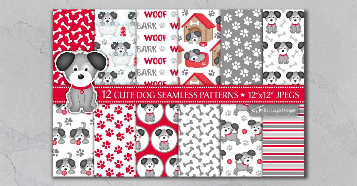 Cute Dogs Digital Paper -P42 – MasterBundles