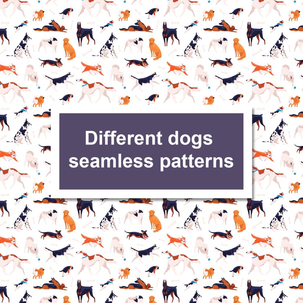 Seamless Patterns with Dogs | MasterBundles