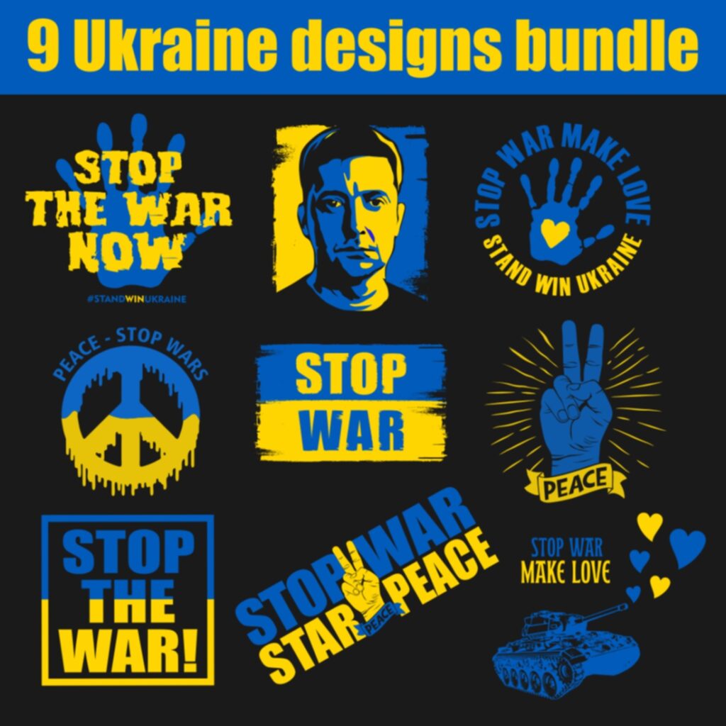 9 ukraine tshirt design bundle, stand with ukraine, ukraine svg ...