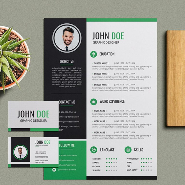 Word Resume + Business Card - MasterBundles