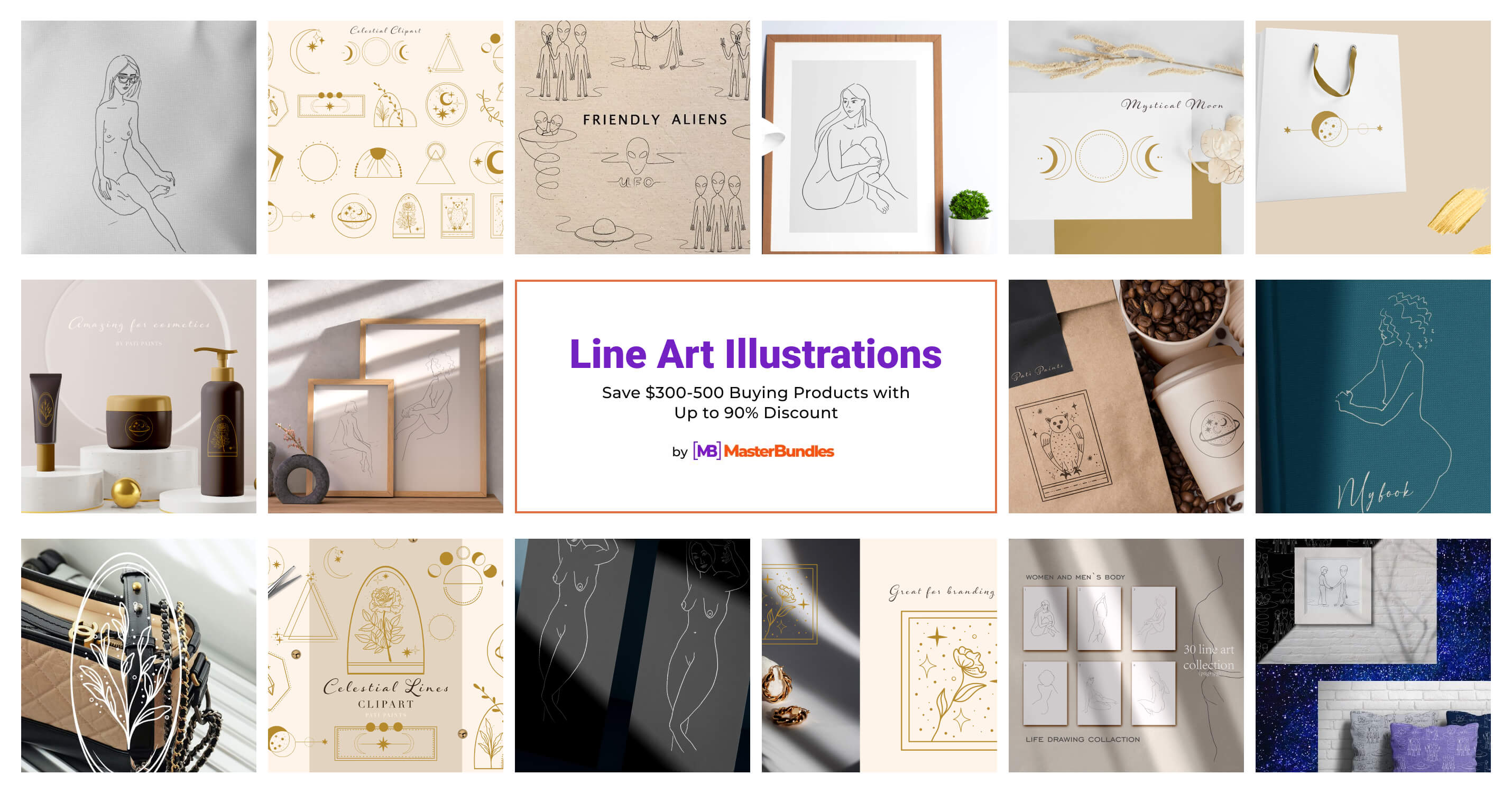 305+ Line Art Illustrations 2023 - MasterBundles