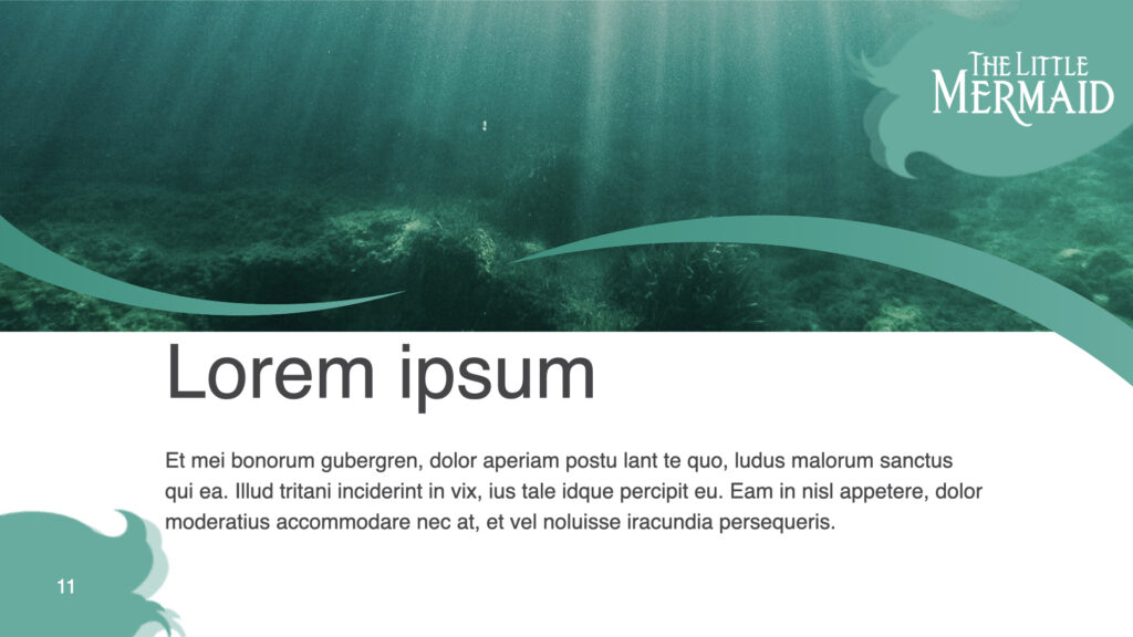 Mermaid Disney Presentation: 50 Slides PPTX, KEY, Google Slides ...