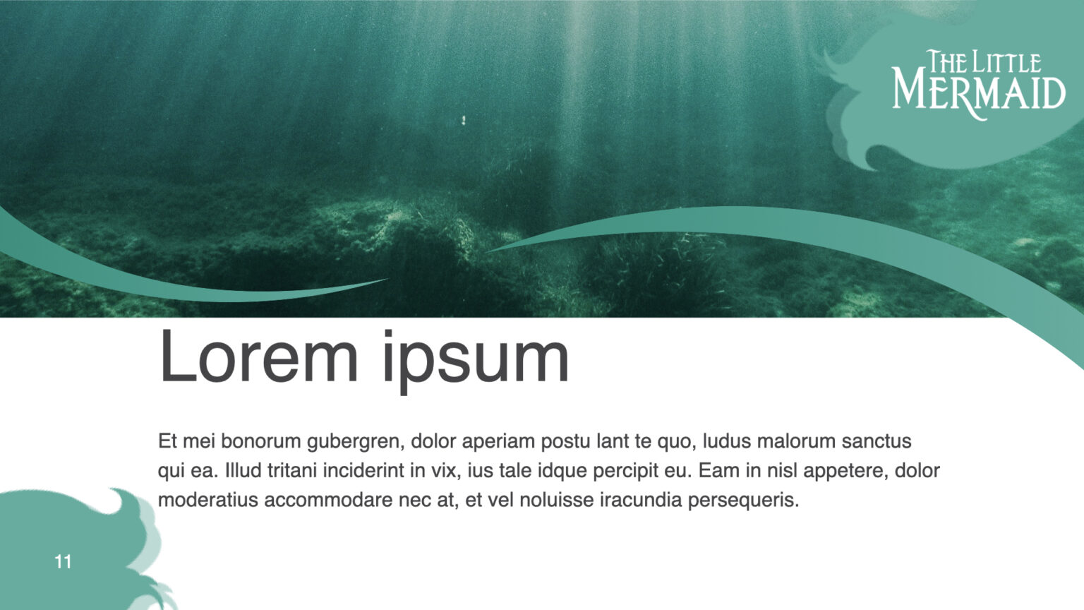 Mermaid Disney Presentation: 50 Slides PPTX, KEY, Google Slides ...