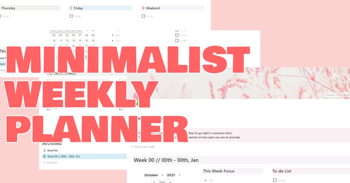 Minimalist Weekly Planner – MasterBundles