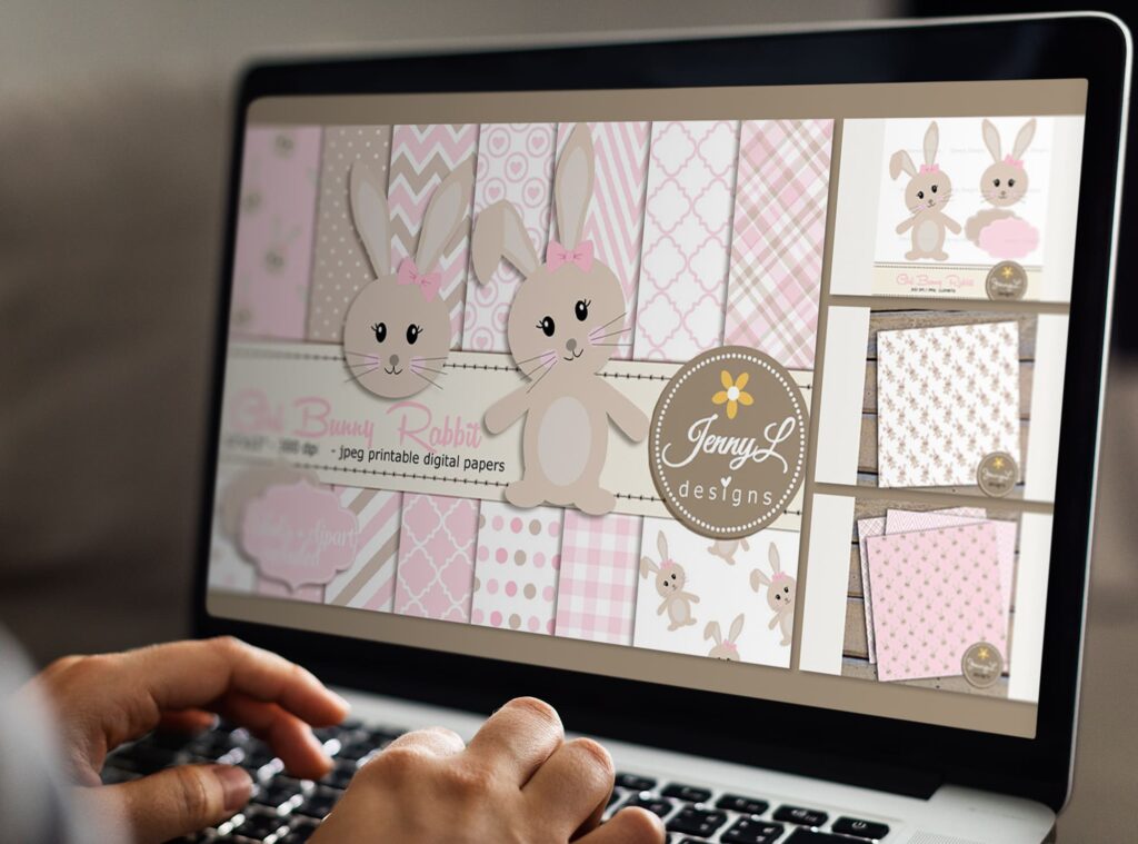 Girl Bunny Rabbit Digital Paper – MasterBundles