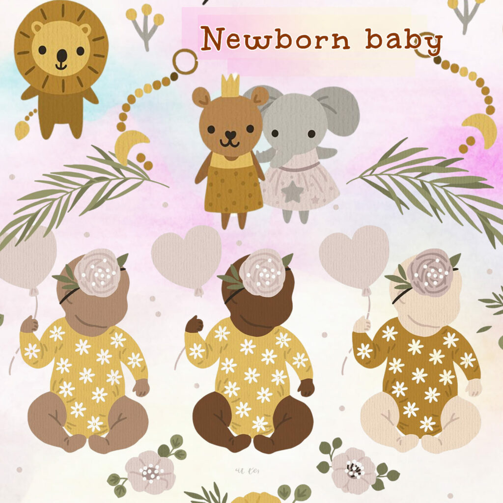 Newborn Baby Illustrations & Pattern – MasterBundles