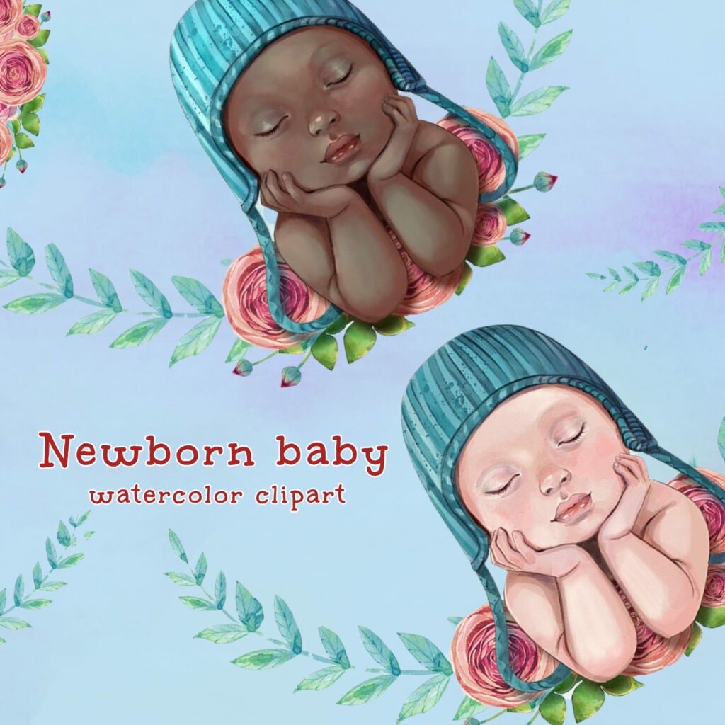 Newborn Baby Watercolor Clipart – MasterBundles