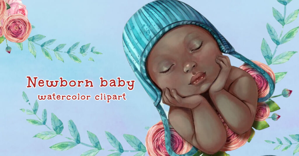 Newborn Baby Watercolor Clipart – MasterBundles