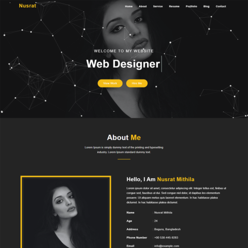Portfolio Resume CV Landing Page Template - MasterBundles