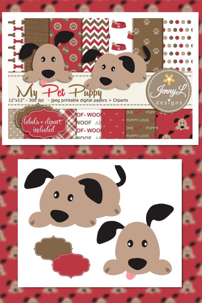 Puppy Dog Digital Papers – MasterBundles