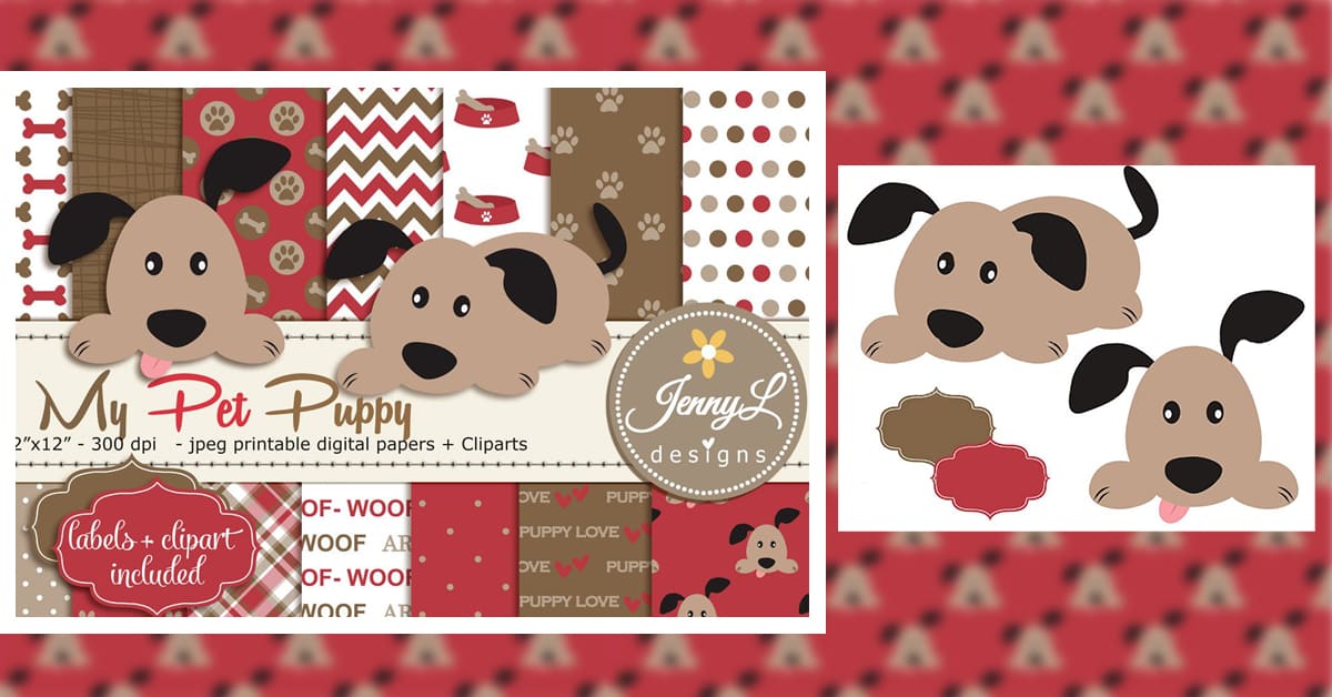Puppy Dog Digital Papers – MasterBundles