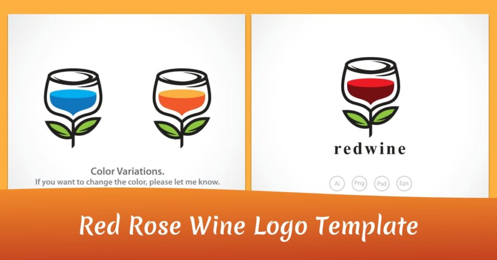 Red Rose Wine Logo Template – MasterBundles