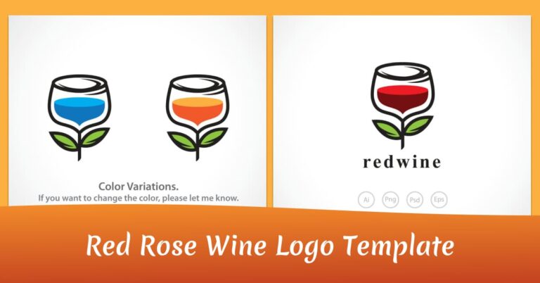 Red Rose Wine Logo Template – MasterBundles