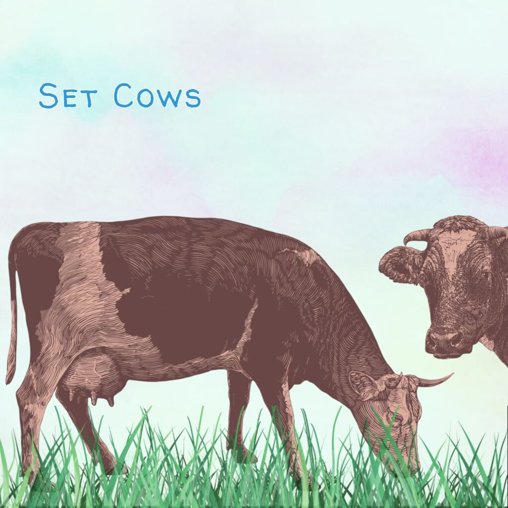Set Cows. Vector Engraving. – MasterBundles