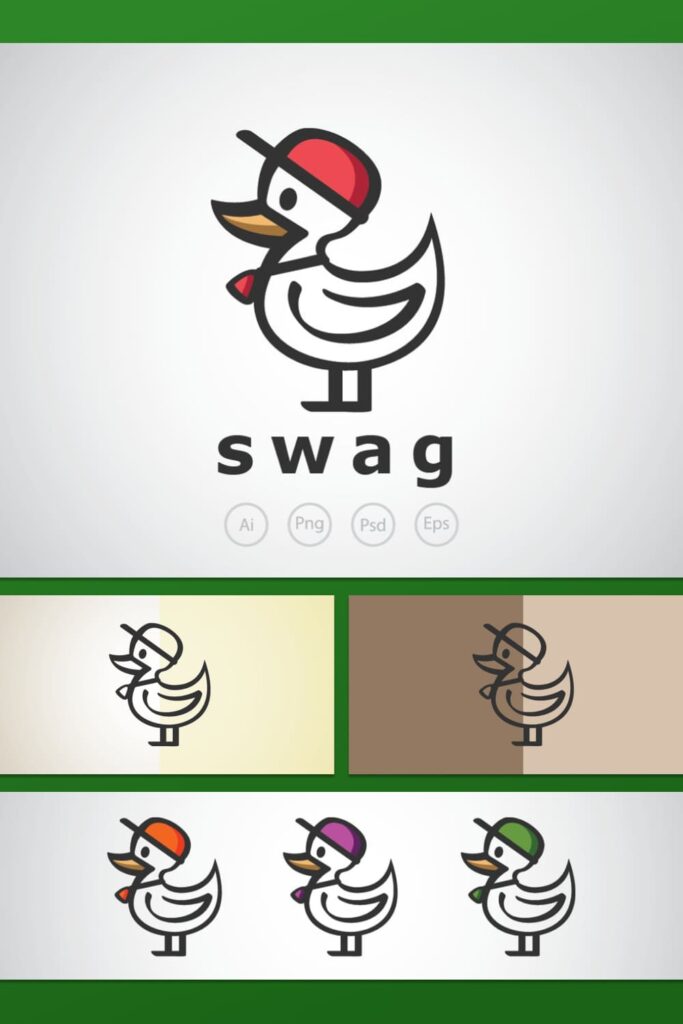Swag Duck with Hat Logo Template – MasterBundles