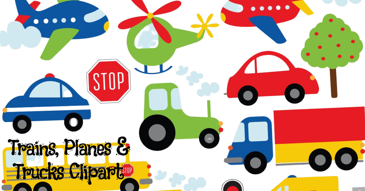 Trains, Planes & Trucks Clipart, SVG | Master Bundles