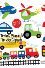 Trains, Planes & Trucks Clipart, SVG – MasterBundles
