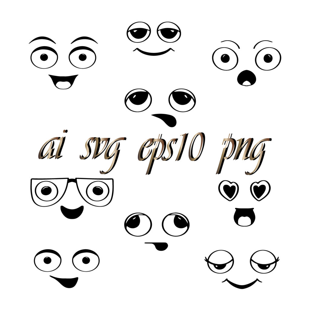 Doodle face set clipart Sketch Vector illustration - MasterBundles