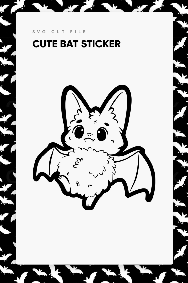 Cute Bat Sticker SVG – MasterBundles