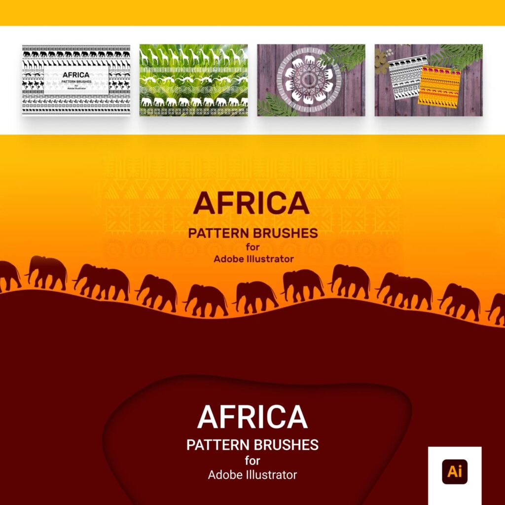 Africa Pattern Brushes for Illustrator – MasterBundles