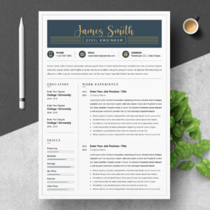 Civil Engineer CV Design | Creative Resume Design - MasterBundles