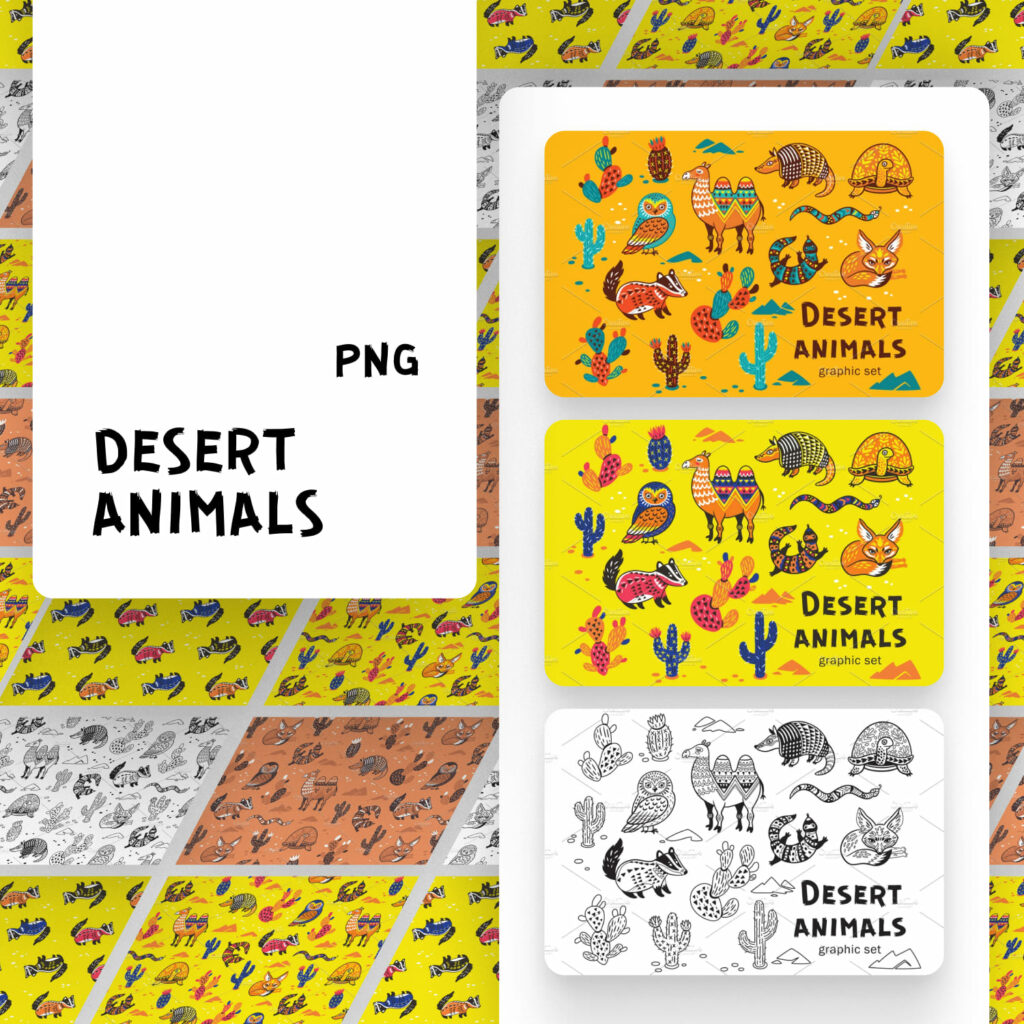 Desert Animals Patterns – MasterBundles
