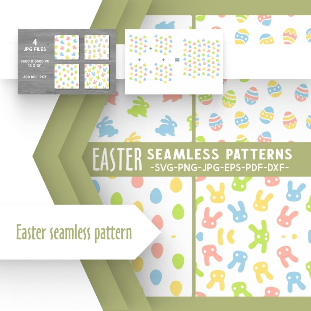 Easter Seamless Pattern SVG Easter SVG Egg SVG Bunny SVG – MasterBundles