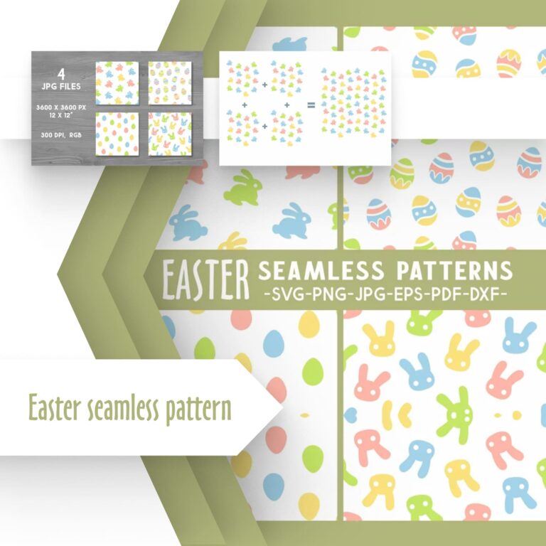 Easter Seamless Pattern SVG Easter SVG Egg SVG Bunny SVG – MasterBundles