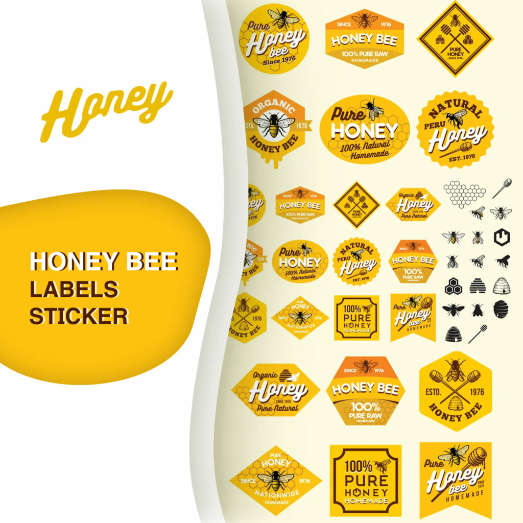 Honey Bee Labels Sticker – MasterBundles