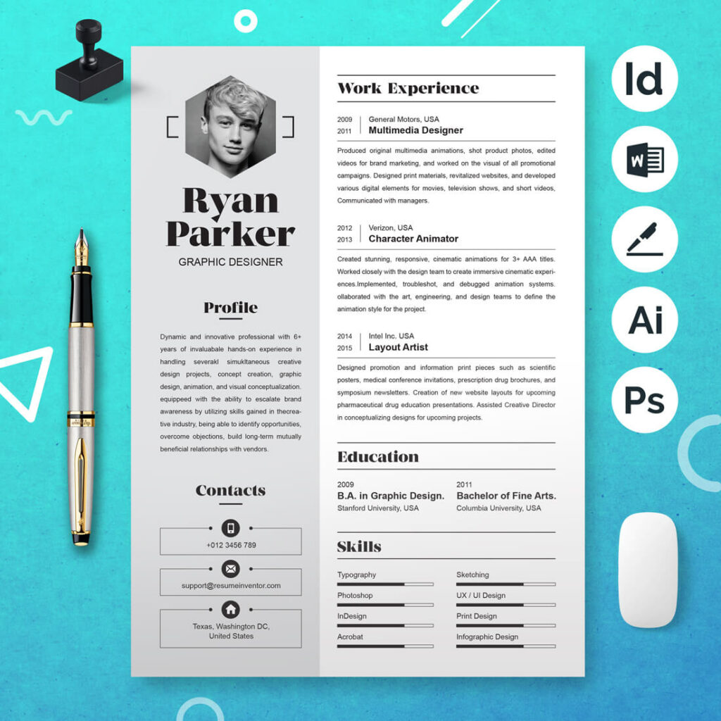Graphic Designer Resume Template | CV Template - MasterBundles
