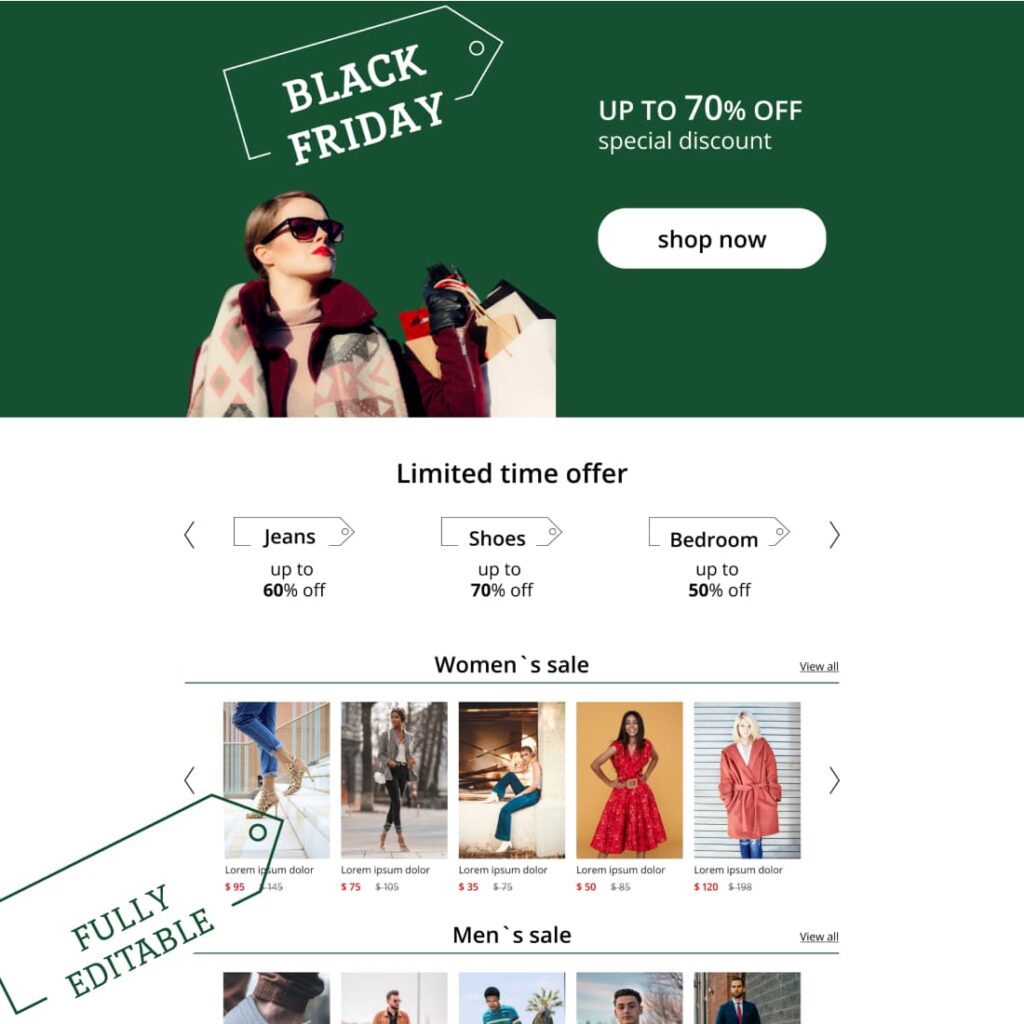Black Friday Landing Page Template – MasterBundles