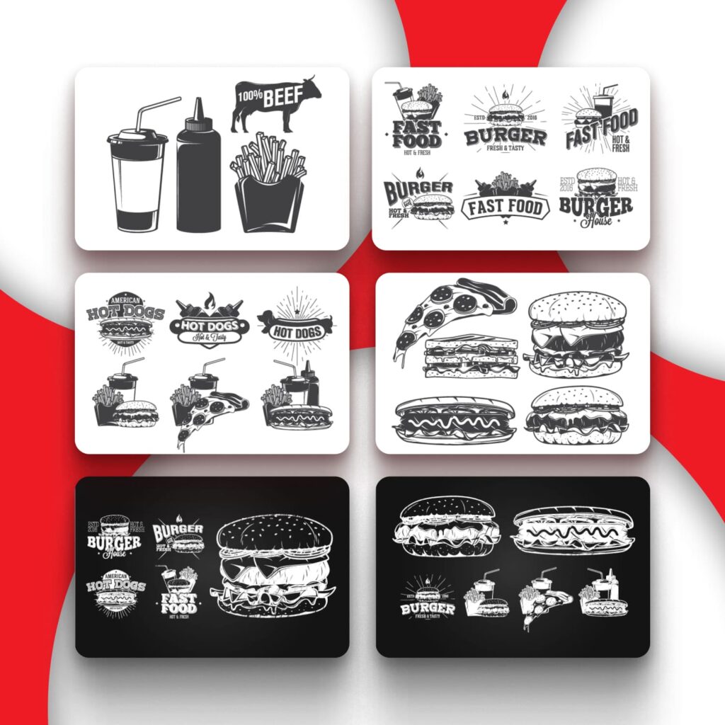 Fast Food Label and Logos – MasterBundles