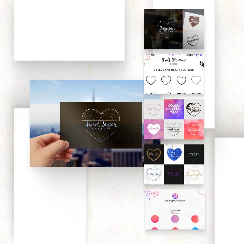 Feminine Logo Creator Kit - Hearts – MasterBundles