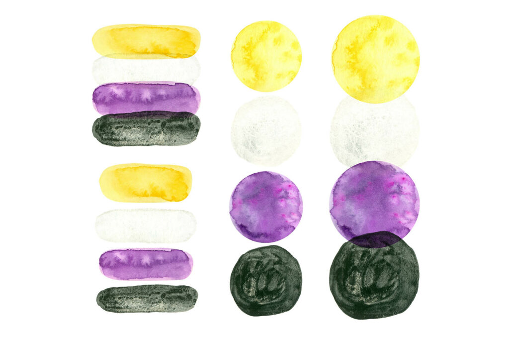 Non-binary pride clipart & seamless patterns. LGBTQ pride watercolor ...