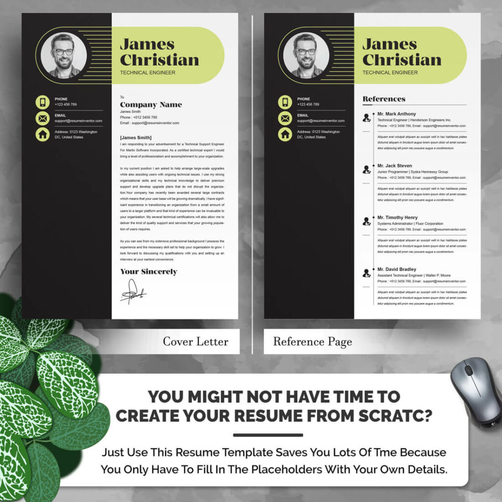 Technical Engineer Resume Template | Creative Resume Design - MasterBundles