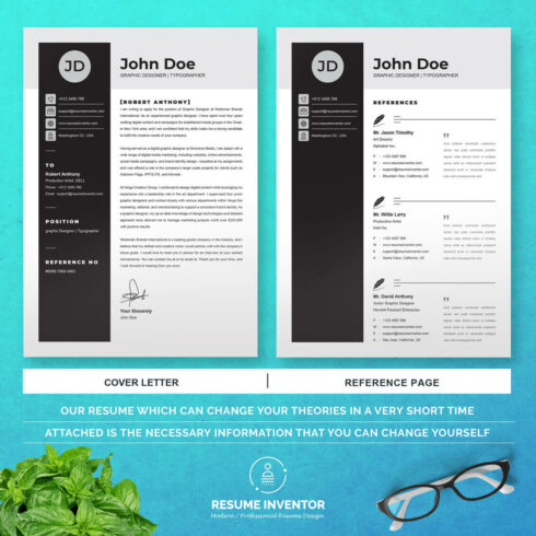 Graphic Designer Resume Template | Typographer CV Template Design ...