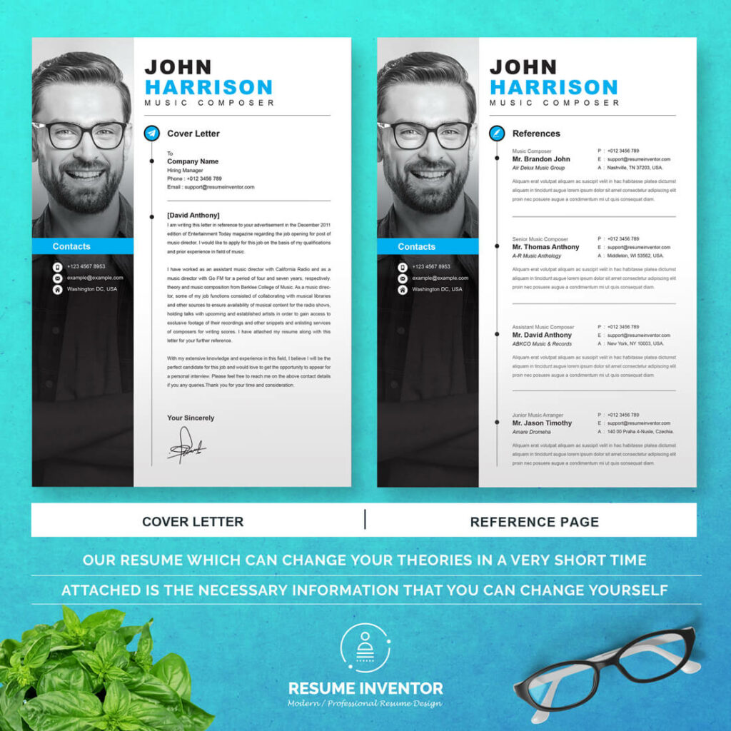 Music Composer Resume Design | Simple Resume Design - MasterBundles